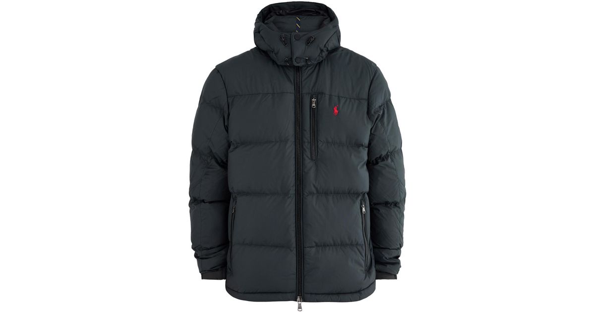Polo Ralph Lauren Quilted Hooded Shell Jacket in Black for Men | Lyst