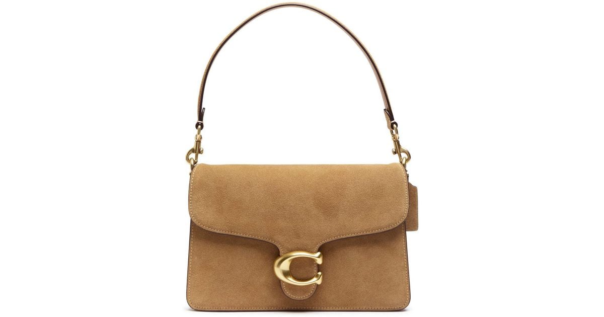 COACH Tabby Suede Shoulder Bag in Brown | Lyst