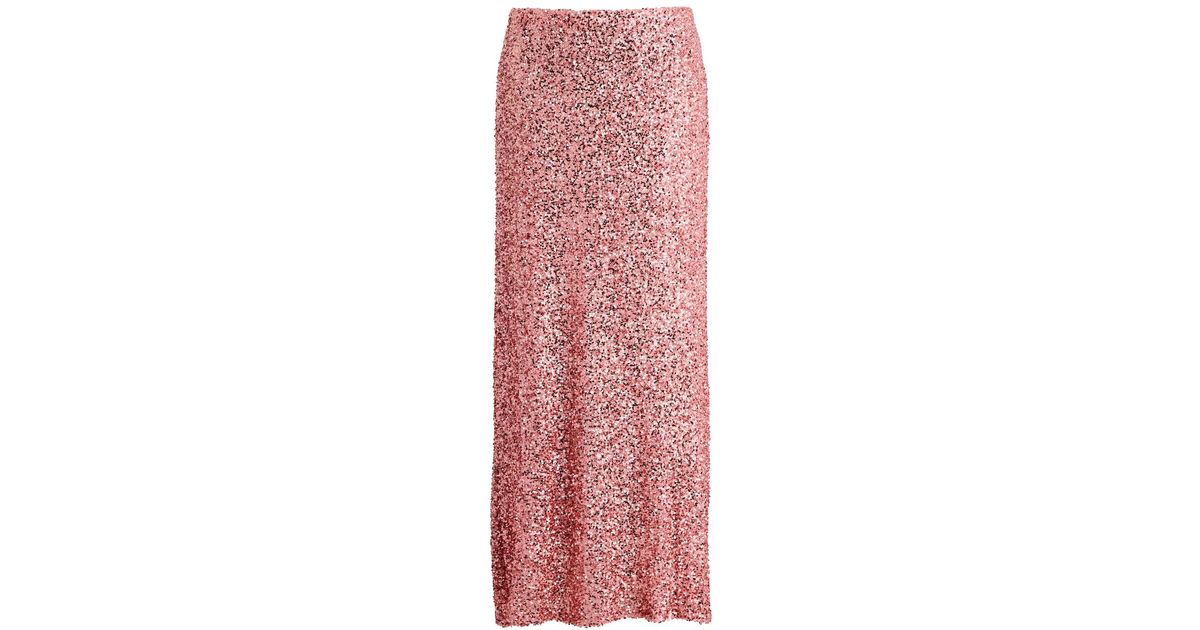 Never Fully Dressed Dorris Sequin-Embellished Tulle Midi Skirt in Red ...