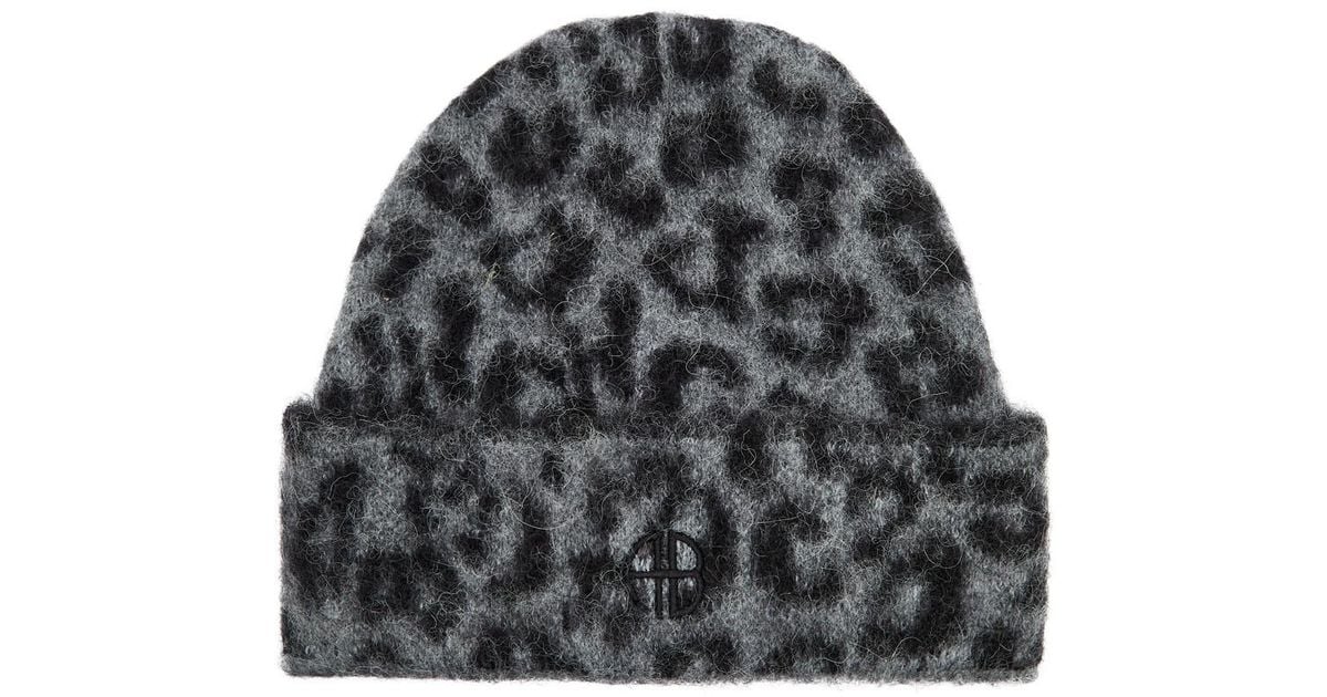 Anine Bing Elia-Intarsia Alpaca-Blend Beanie in Black | Lyst UK