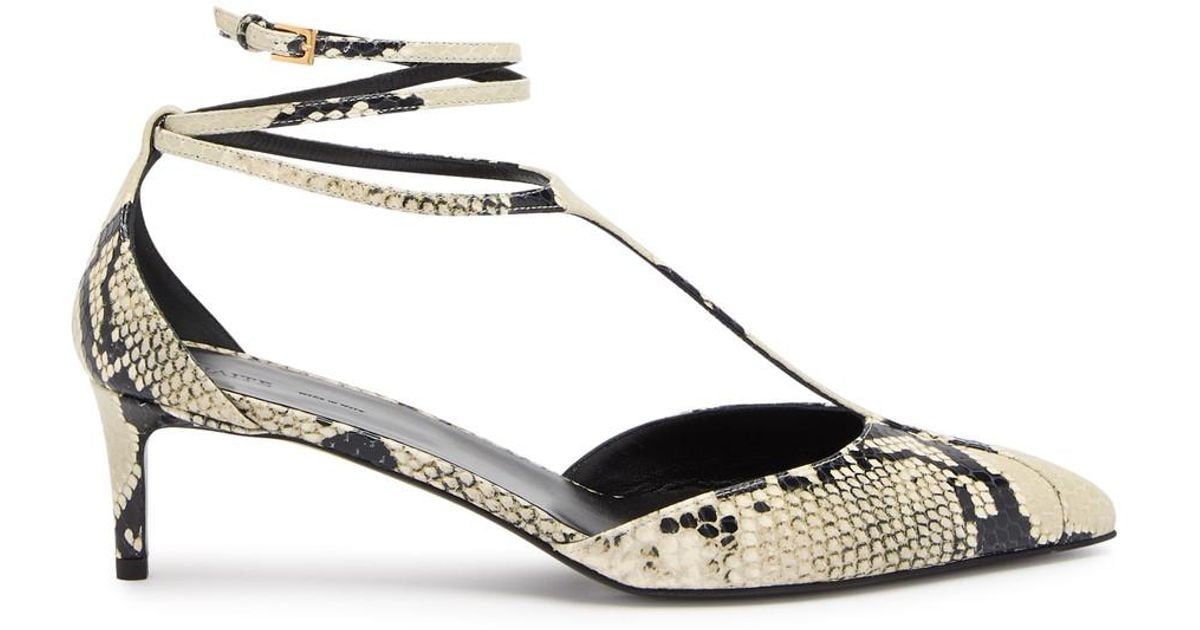 Khaite Mia 45 Python-Effect Leather Pumps in White | Lyst