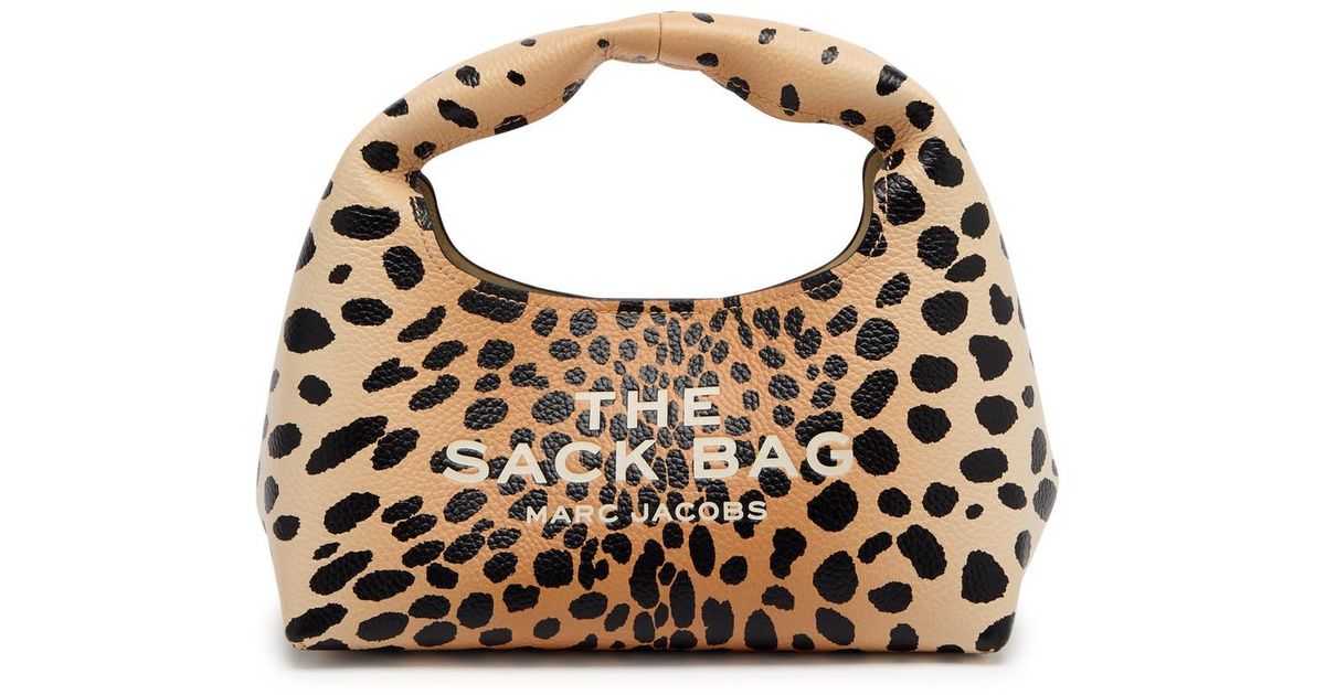 Marc Jacobs The Sack Mini Leopard-Print Leather Top Handle Bag in Brown ...