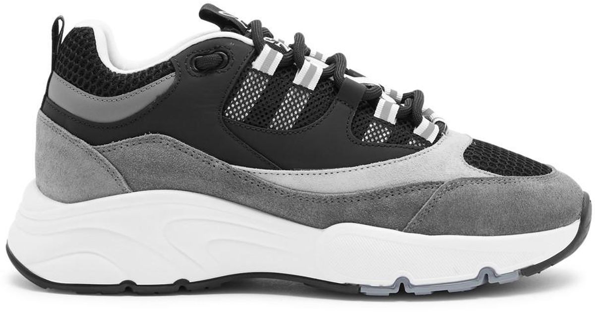 Cleens Aero Runner Carbon Panelled Mesh Sneakers & Uk8 in Black for Men ...