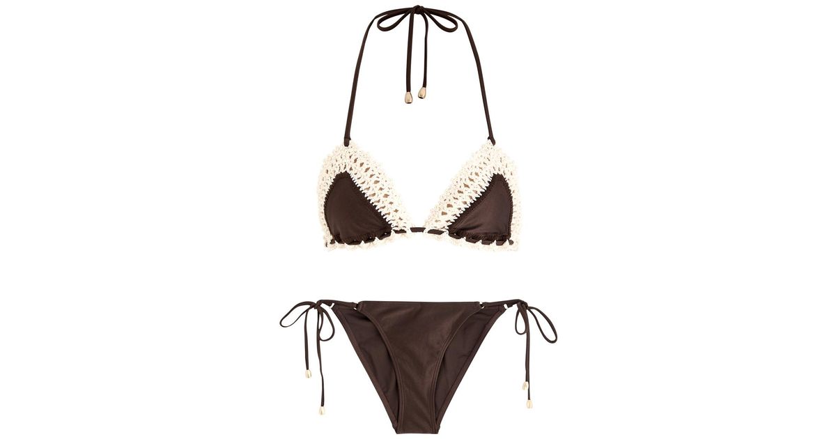 Zimmermann Acacia Crochet-Trimmed Bikini in Metallic | Lyst