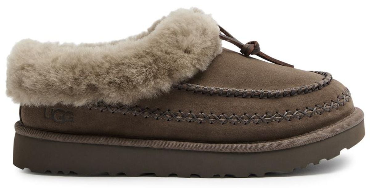 UGG Tasman Alpine Suede Flatform Slippers in Brown | Lyst