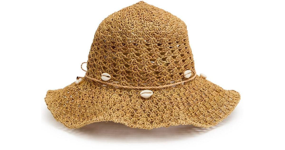 Sensi Studio Shell-Embellished Crochet Straw Sun Hat in Natural | Lyst
