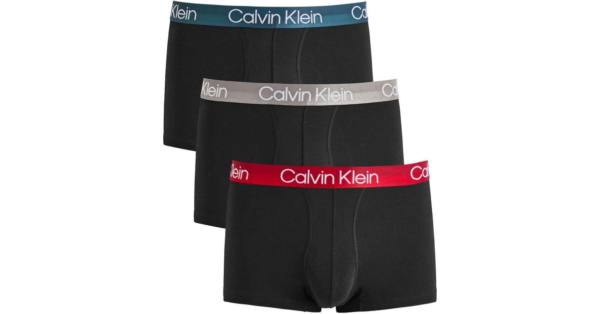 Calvin Klein Modern Structure Stretch-Jersey Trunks in Black for Men | Lyst