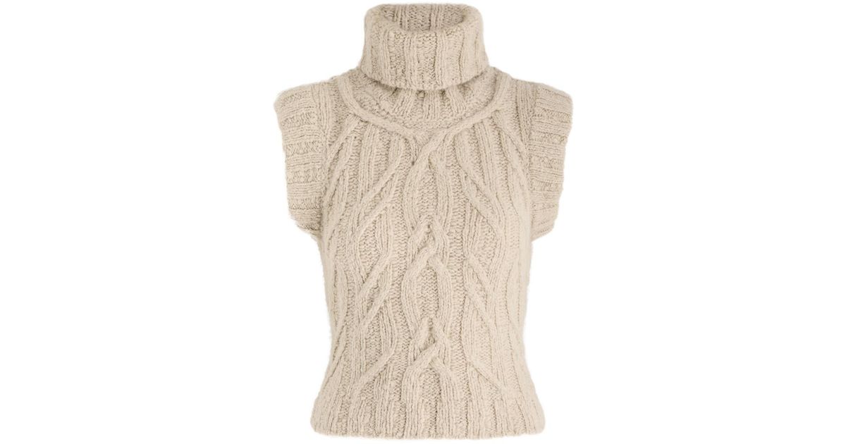 KNWLS Cable-Knit Alpaca-Blend Vest in Natural | Lyst