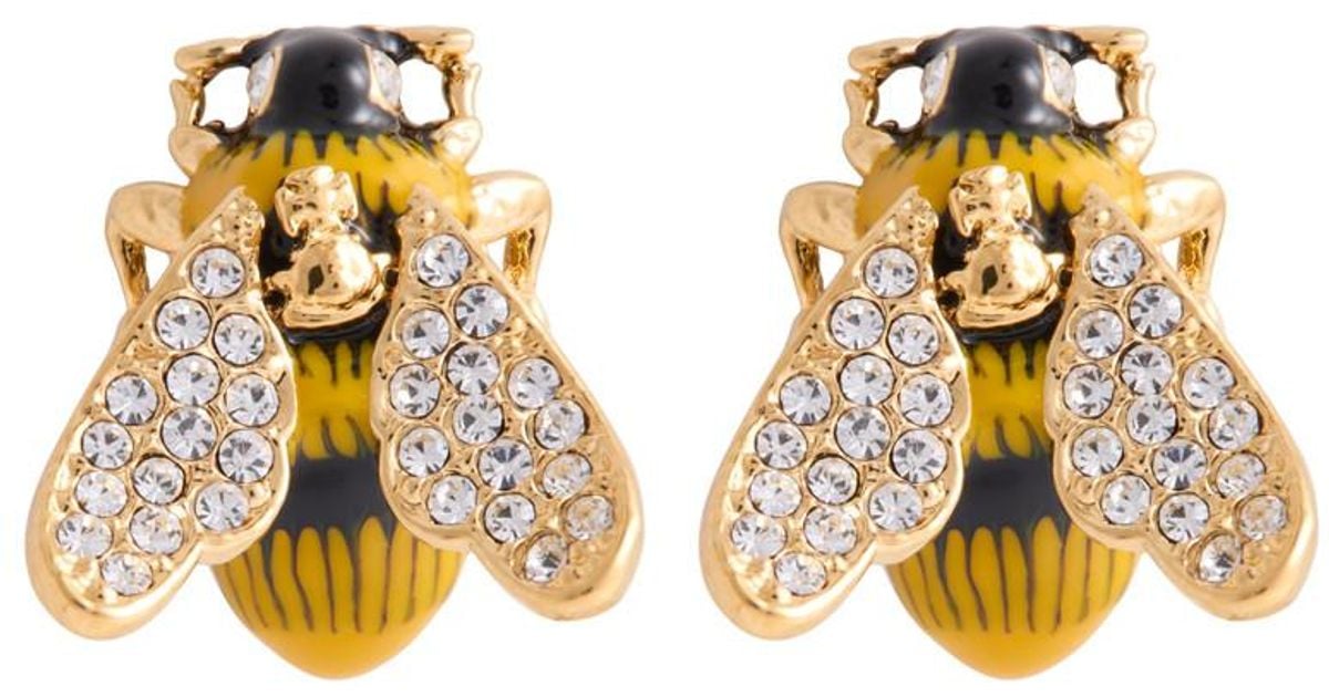 Vivienne Westwood Bumble Bee Embellished Stud Earrings in Metallic | Lyst