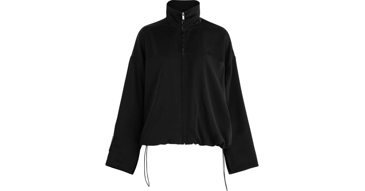 Esse Studios Archie Satin Bomber Jacket in Black | Lyst