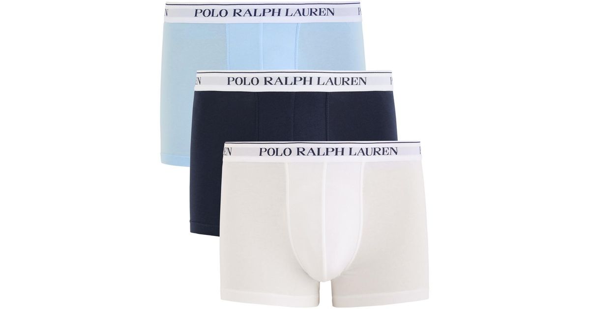Polo Ralph Lauren Logo-Jacquard Stretch-Cotton Trunks in White for Men ...