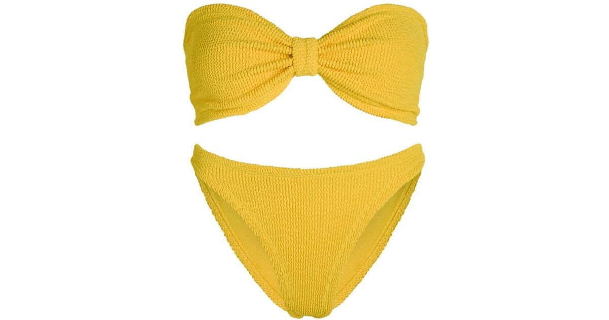 Hunza G Jean Crinkle Bikini in Yellow | Lyst UK