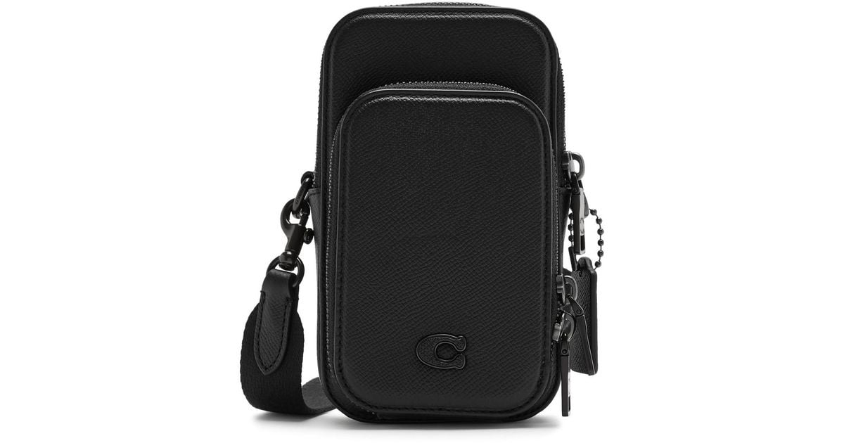 COACH Phone Crossbody Bag in Black | Lyst