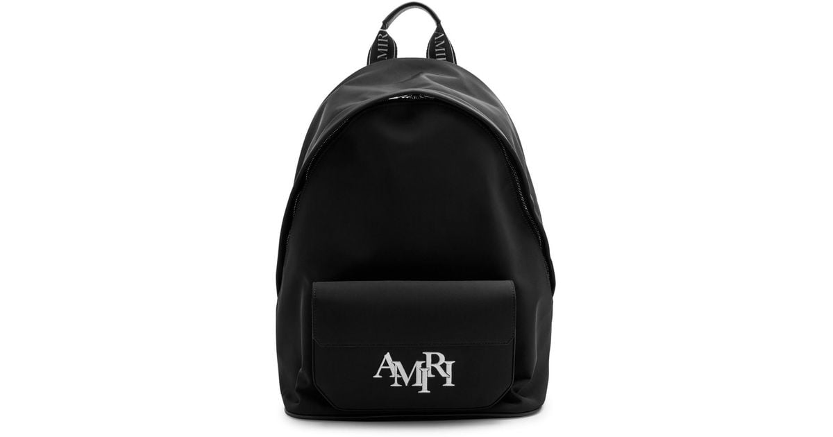 Amiri Staggered Logo Nylon Backpack in Black for Men | Lyst