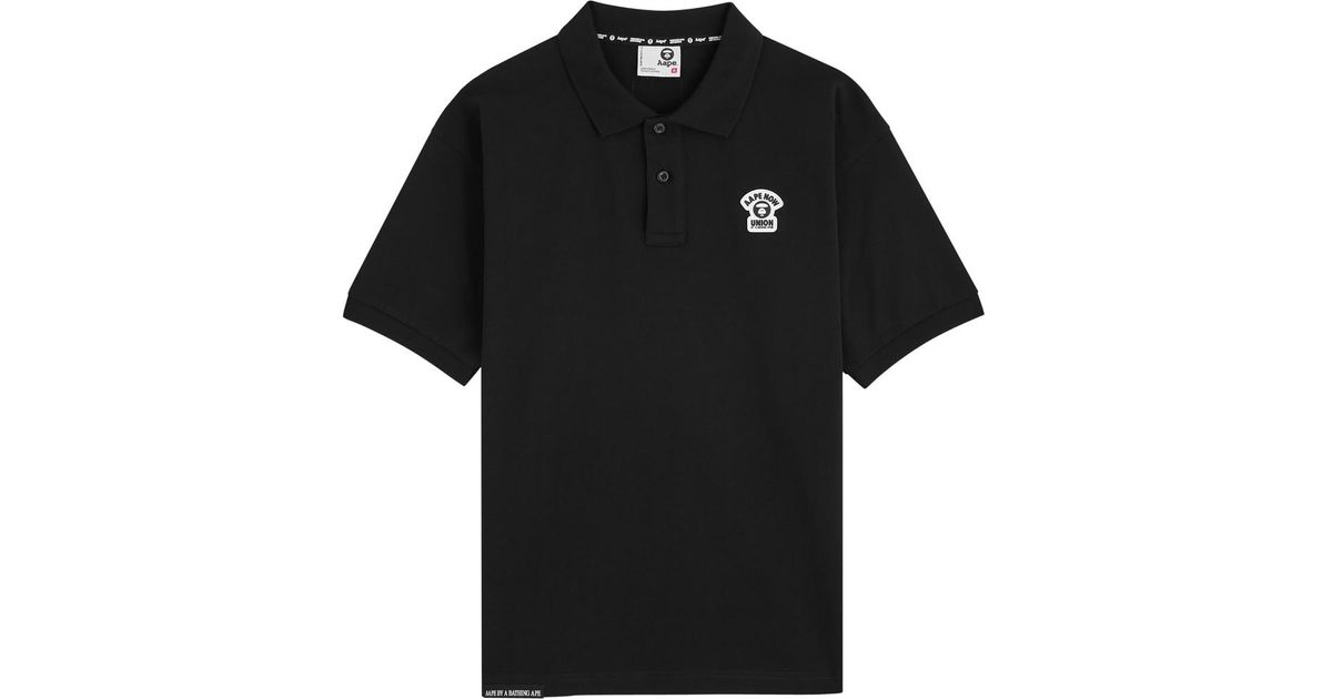 Aape Logo-Appliquéd Cotton Polo Shirt in Black for Men | Lyst