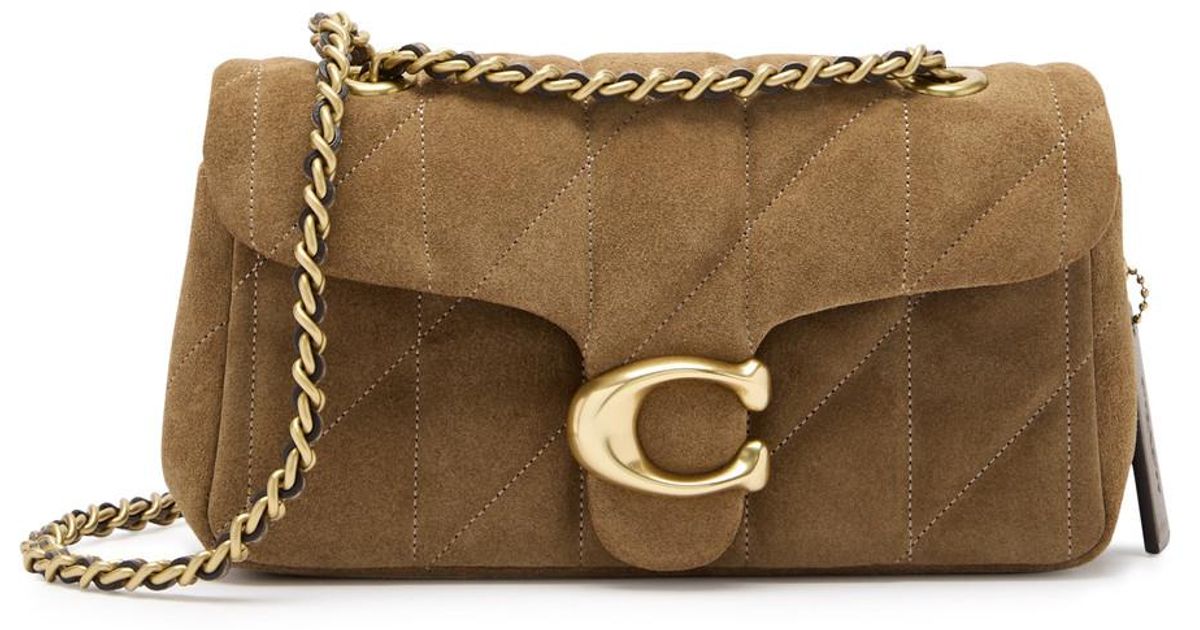 COACH Tabby 20 Quilted Suede Shoulder Bag in Brown | Lyst