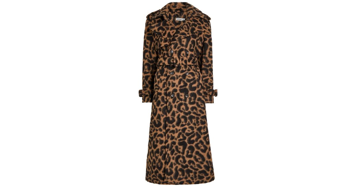 Jonathan Simkhai Rumi-Print Brushed Wool-Blend Trench Coat | Lyst
