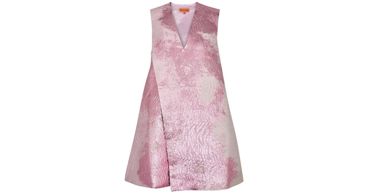 Stine Goya Tamar Wrap-Effect Cloqué Mini Dress in Pink | Lyst