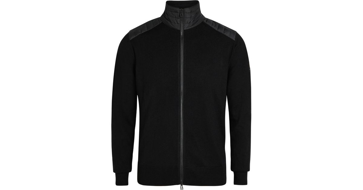 Belstaff Kelby Zip-Up Wool-Blend Cardigan in Black for Men | Lyst