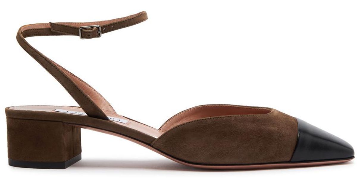 Aquazzura French Flirt 35 Panelled Suede Pumps in Brown | Lyst