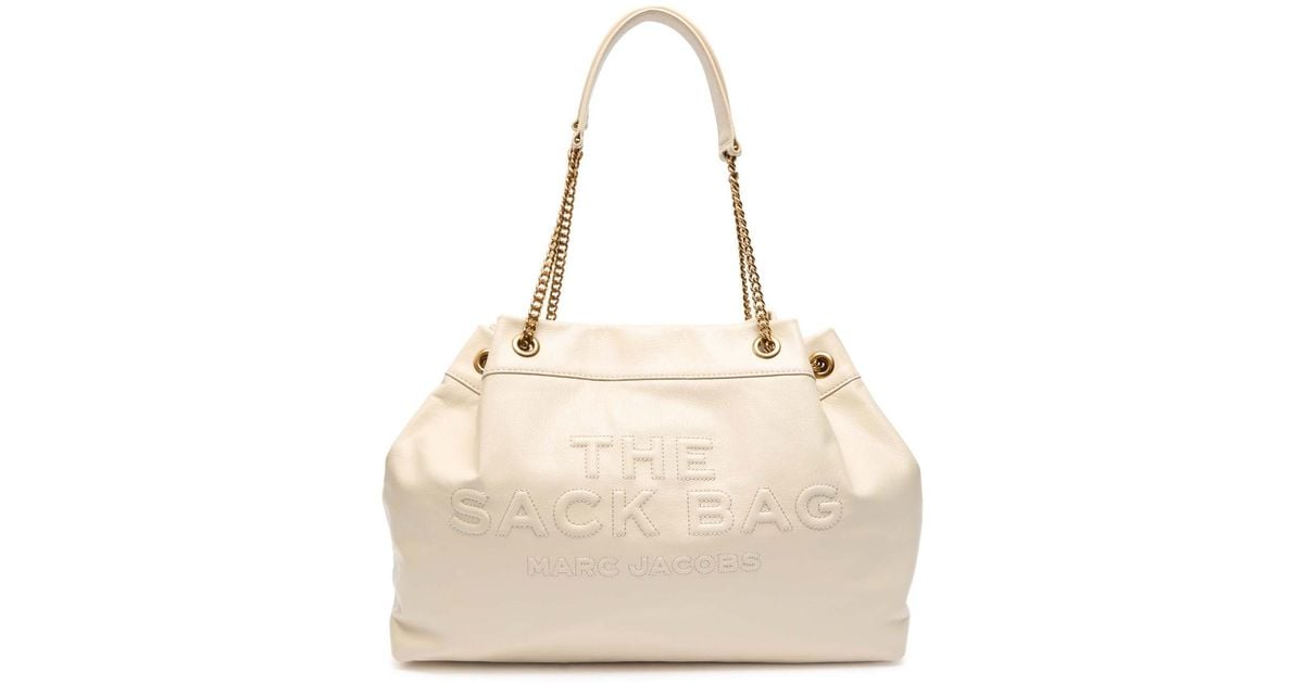 Marc Jacobs The Chain Sack Large Leather Tote in Natural | Lyst