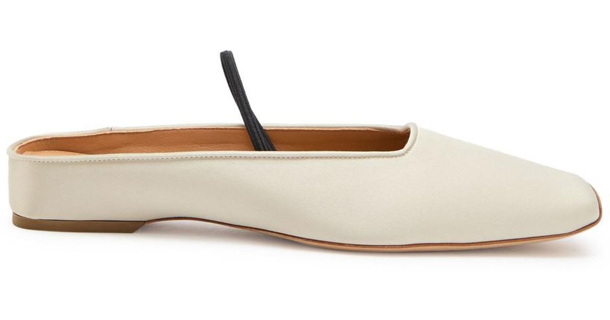 Calvin Klein Kate Silk-Satin Slingback Ballet Flats in White | Lyst