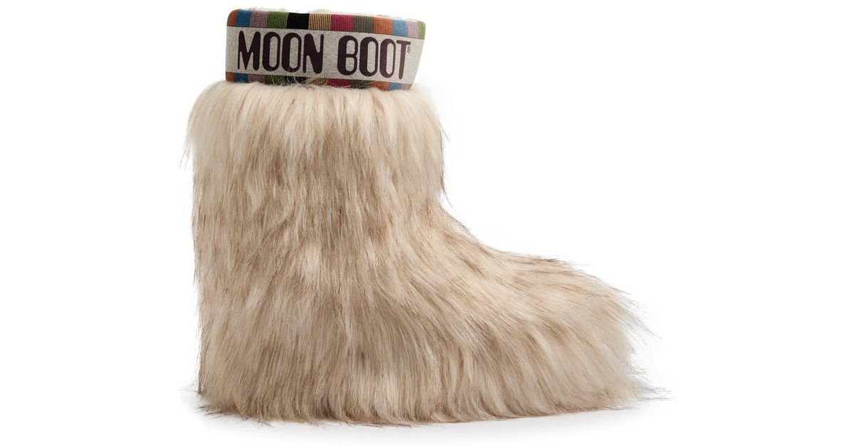 Moon Boot Icon Yeti Faux-Fur Snow Boots in Natural | Lyst Moon Boot Icon Yeti Faux-Fur Snow Boots in Natural | Lyst