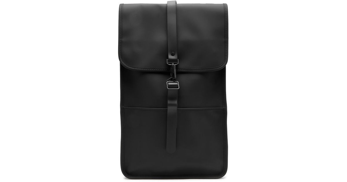 Rains Rubberised Backpack in Black for Men | Lyst