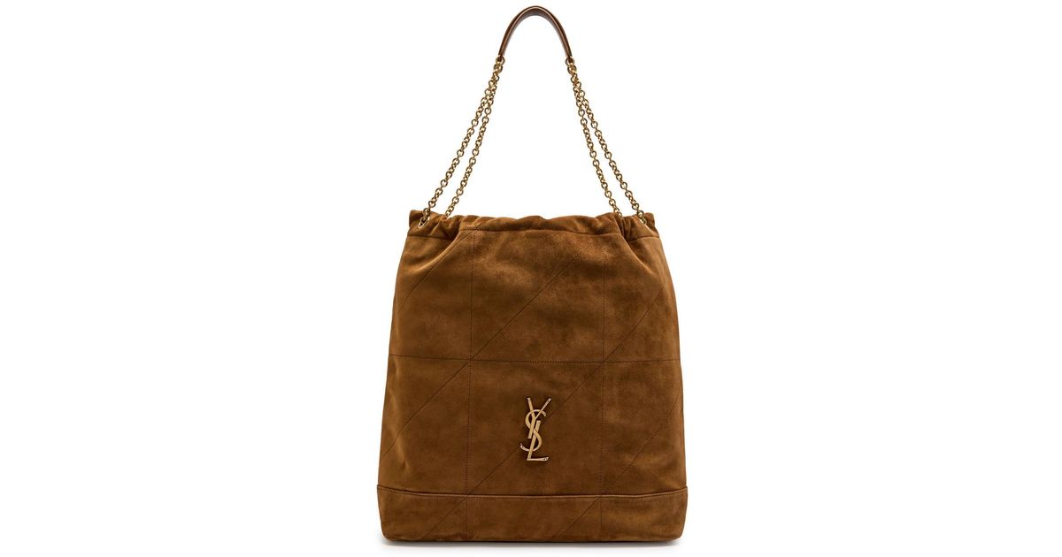 Saint Laurent Jamie Pochon Large Suede Shoulder Bag in Brown | Lyst