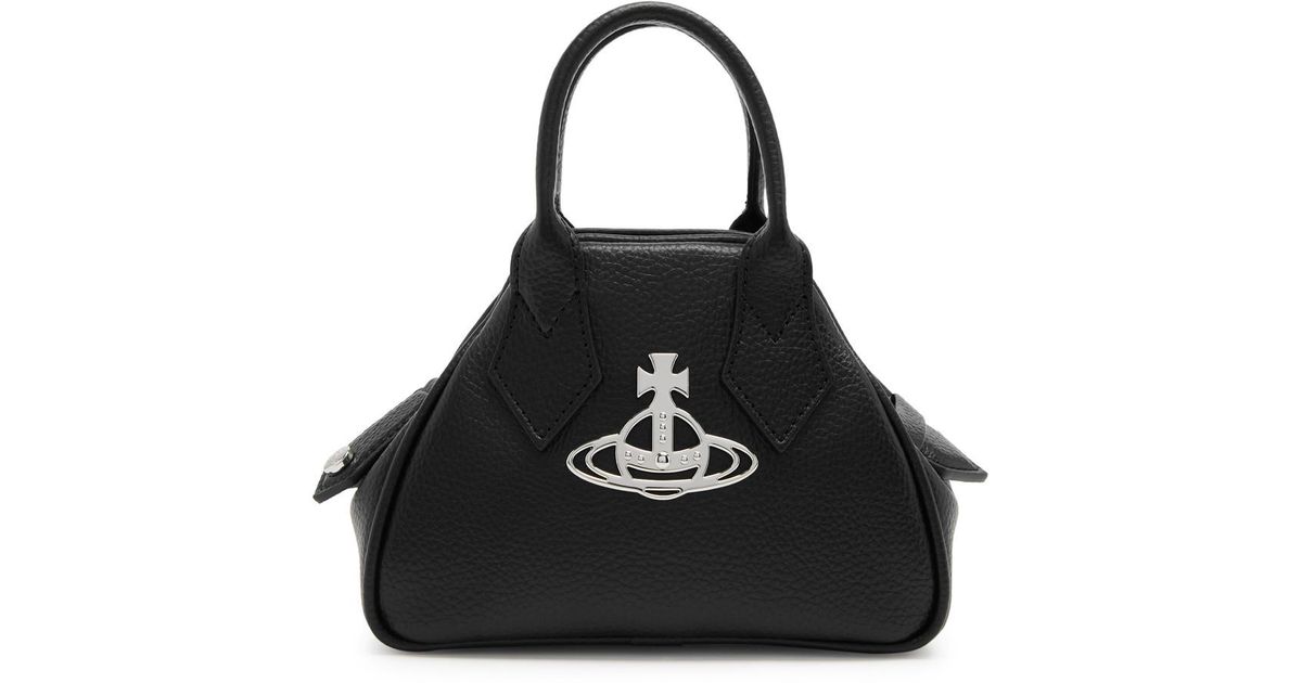 Vivienne Westwood Yasmine Mini Faux Leather Top Handle Bag in Black | Lyst