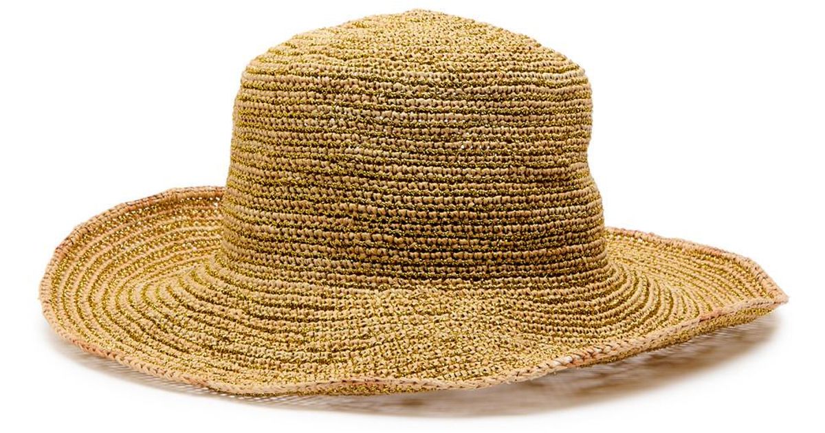 Sensi Studio Metallic Mouldable Straw Hat in Natural | Lyst UK