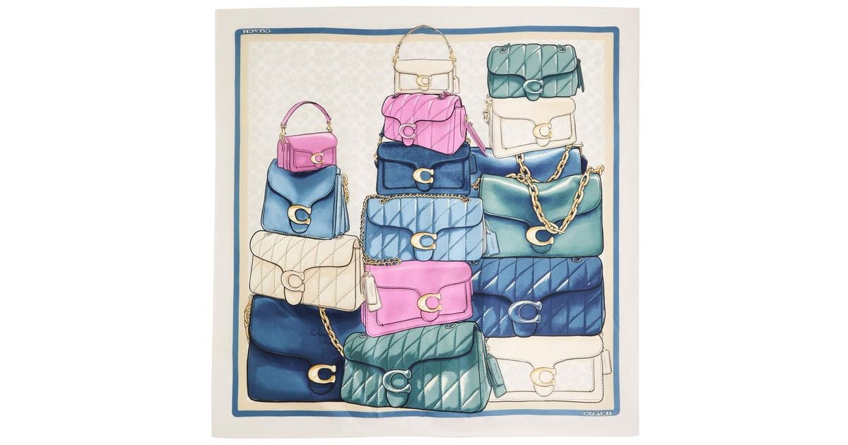 COACH Tabby Silk Scarf in Blue | Lyst UK