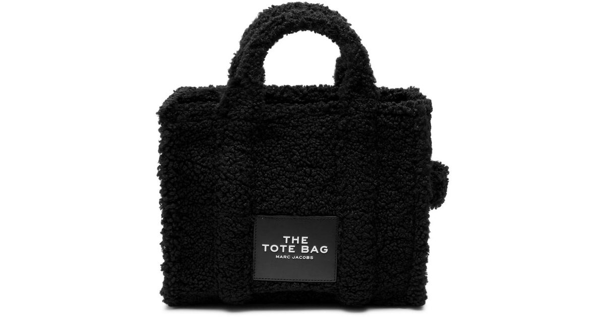 Marc Jacobs The Teddy Medium Faux Shearling Tote Bag in Black | Lyst