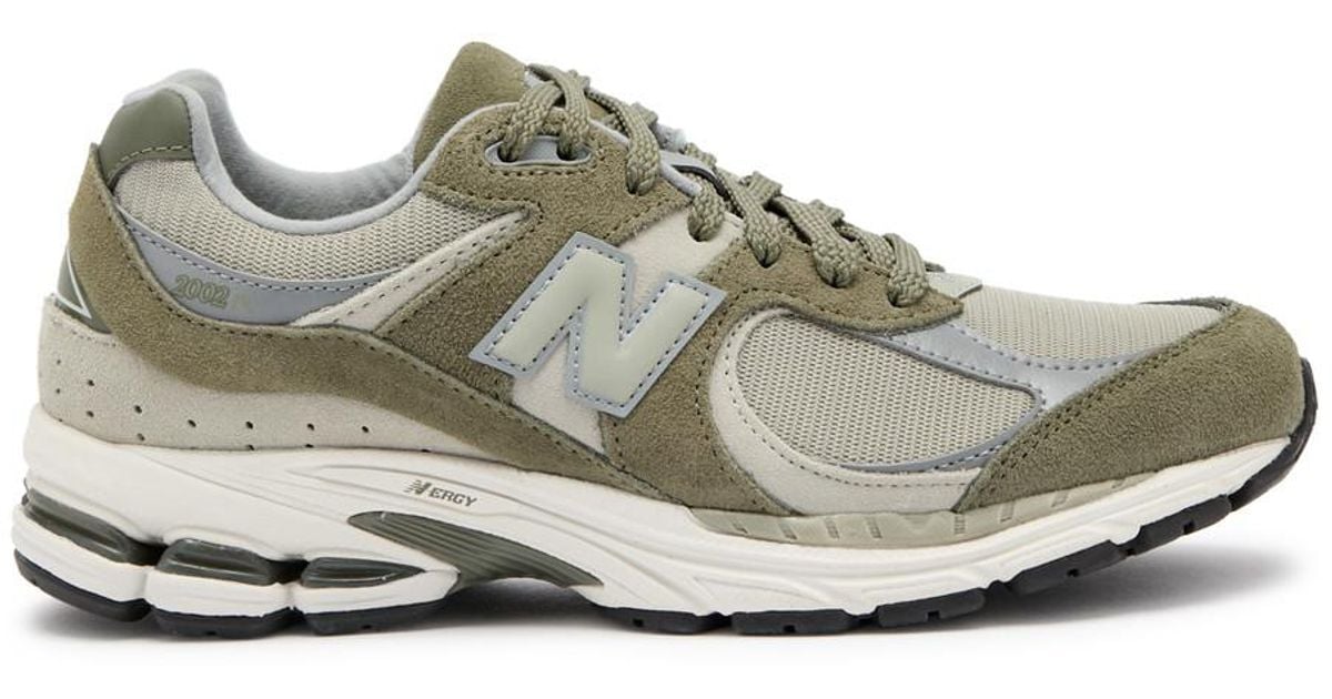 New Balance 2002R Panelled Mesh Sneakers in Green | Lyst