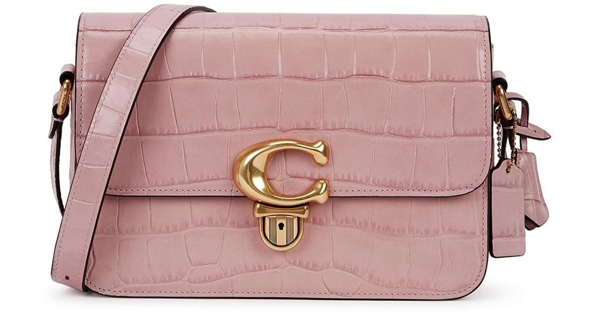 COACH Studio Crocodile-effect Leather Shoulder Bag in Lilac (Purple) - Lyst
