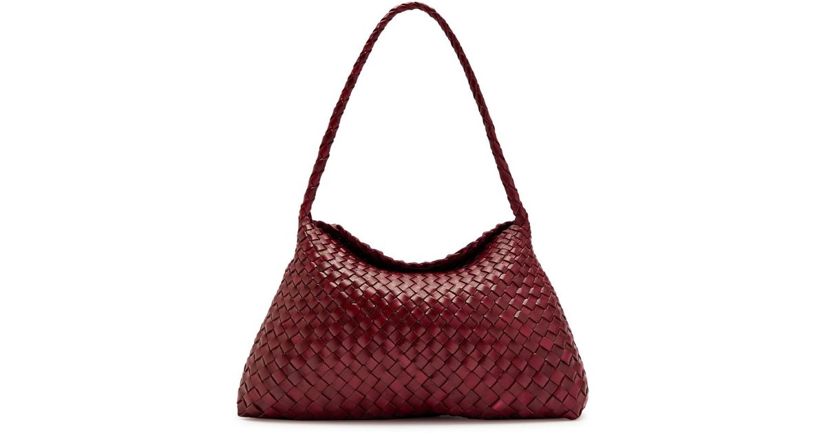 Dragon Diffusion Santa Maria Woven Leather Shoulder Bag in Red | Lyst UK