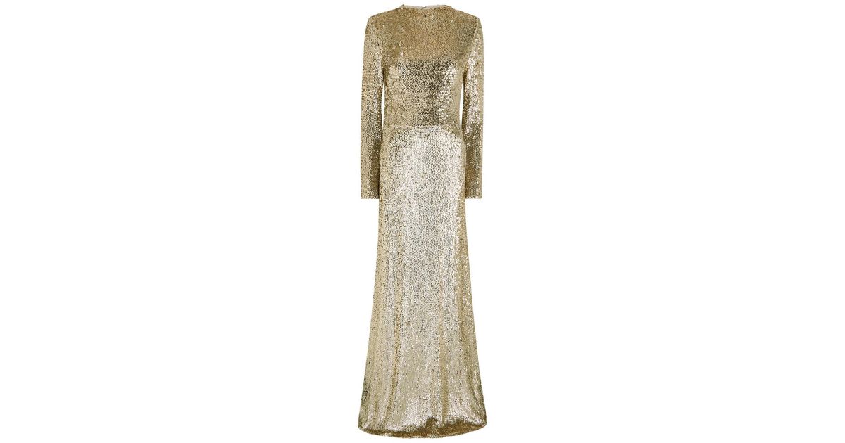 Jonathan Simkhai Beatrice Sequin-Embellished Gown in Natural | Lyst