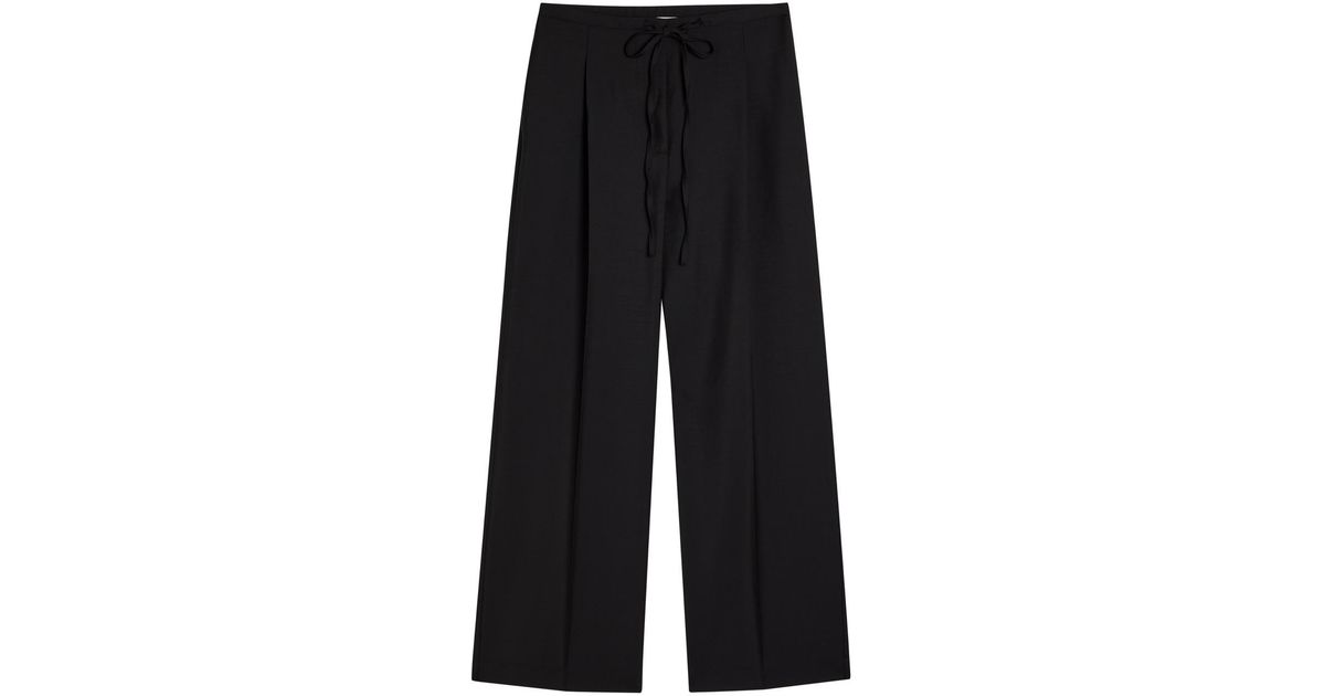 Rohe Drawstring Straight-Leg Wool-Blend Trousers in Blue | Lyst UK
