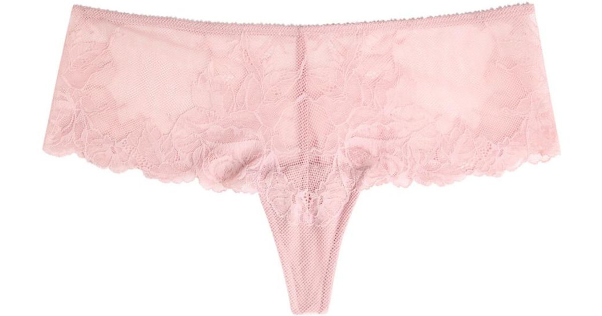 Wacoal Vivid Attraction Lace Thong in Pink | Lyst UK