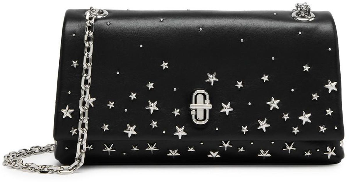 Marc Jacobs The Dual Chain Mini Studded Leather Shoulder Bag in Black | Lyst