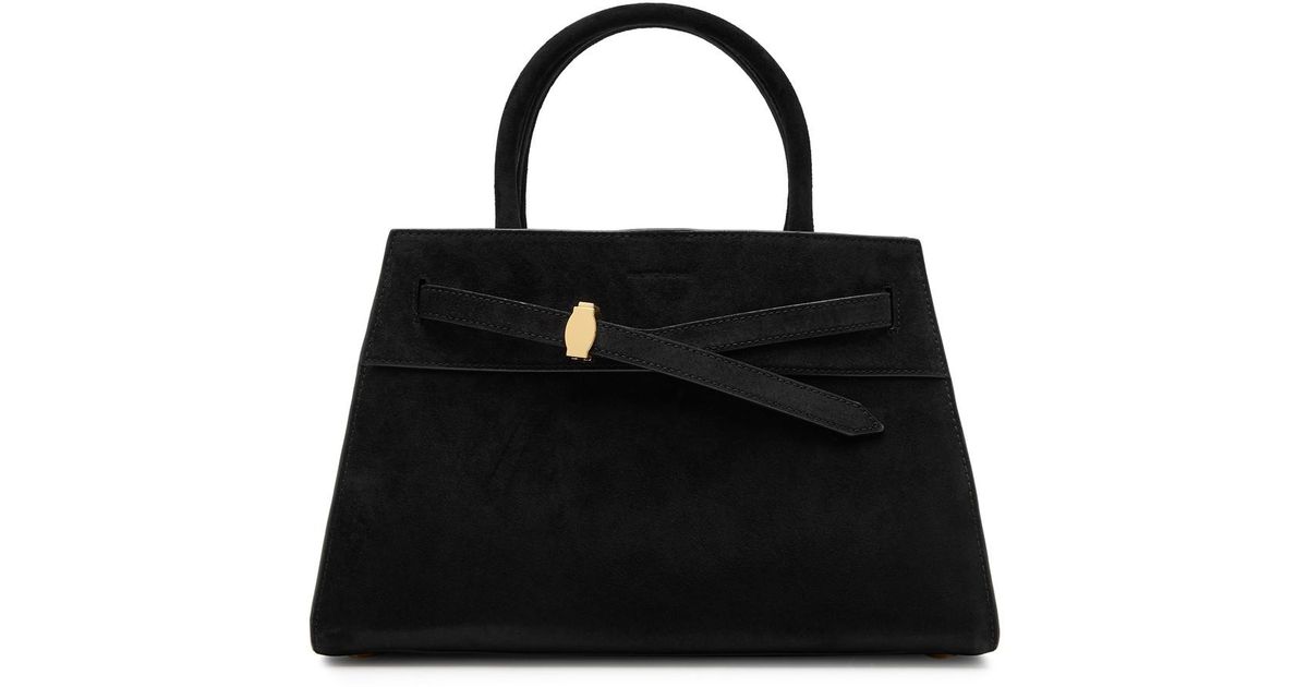 Veronica Beard Dash Suede Top Handle Bag in Black | Lyst