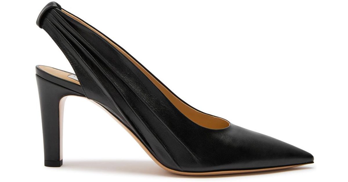 Gabriela Hearst Amari 90 Leather Slingback Pumps in Black | Lyst