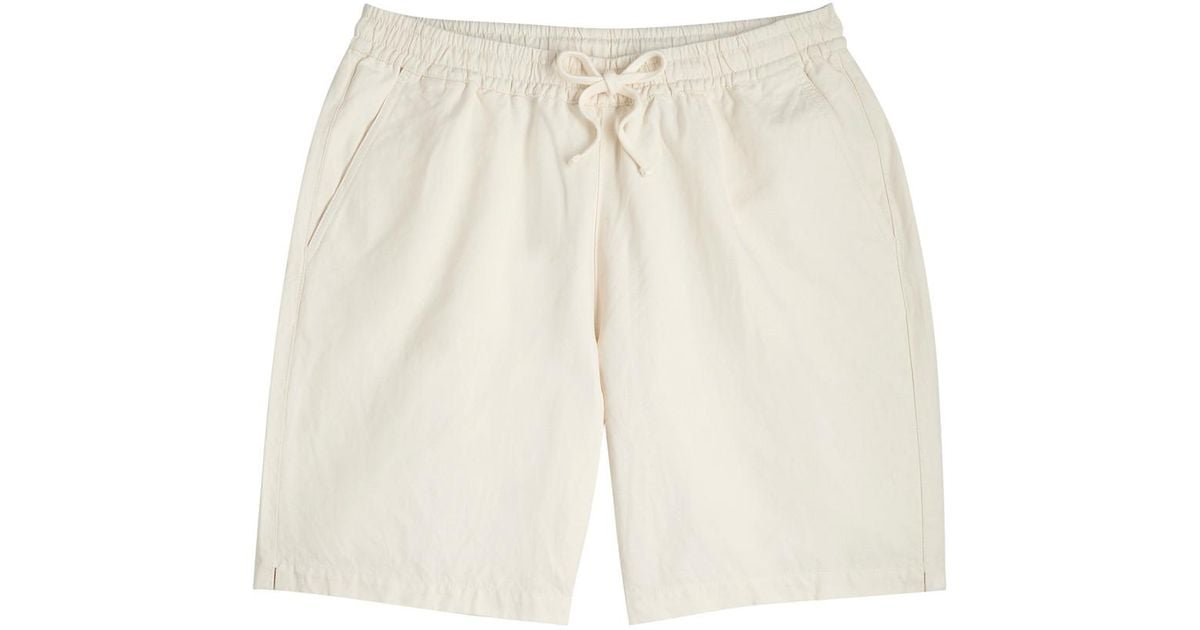 Universal Works Simple Linen-Blend Shorts in White for Men | Lyst