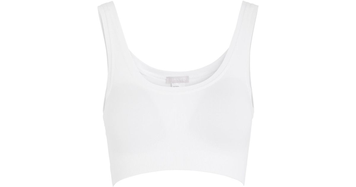 Hanro Touch Feeling Padded Bra Top in White | Lyst UK