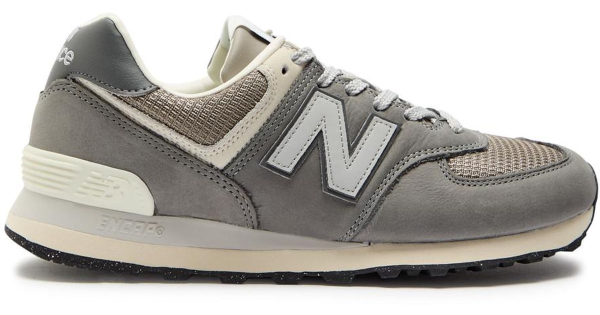 New Balance 574 Panelled Mesh-Knit Sneakers in White for Men | Lyst UK