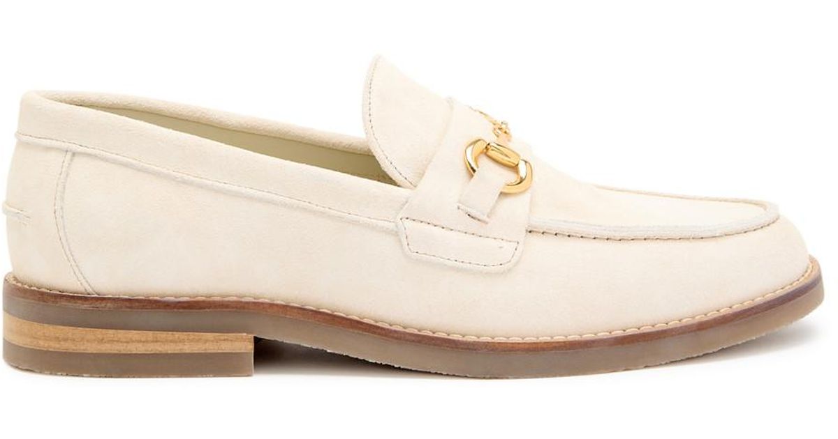 Duke & Dexter Wilde Bit Suede Loafers in Natural for Men | Lyst