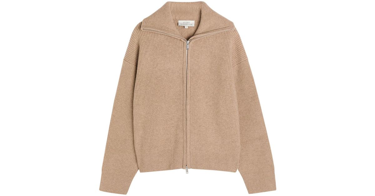 Studio Nicholson Sandos Ribbed Merino Wool Jumper in Natural | Lyst UK