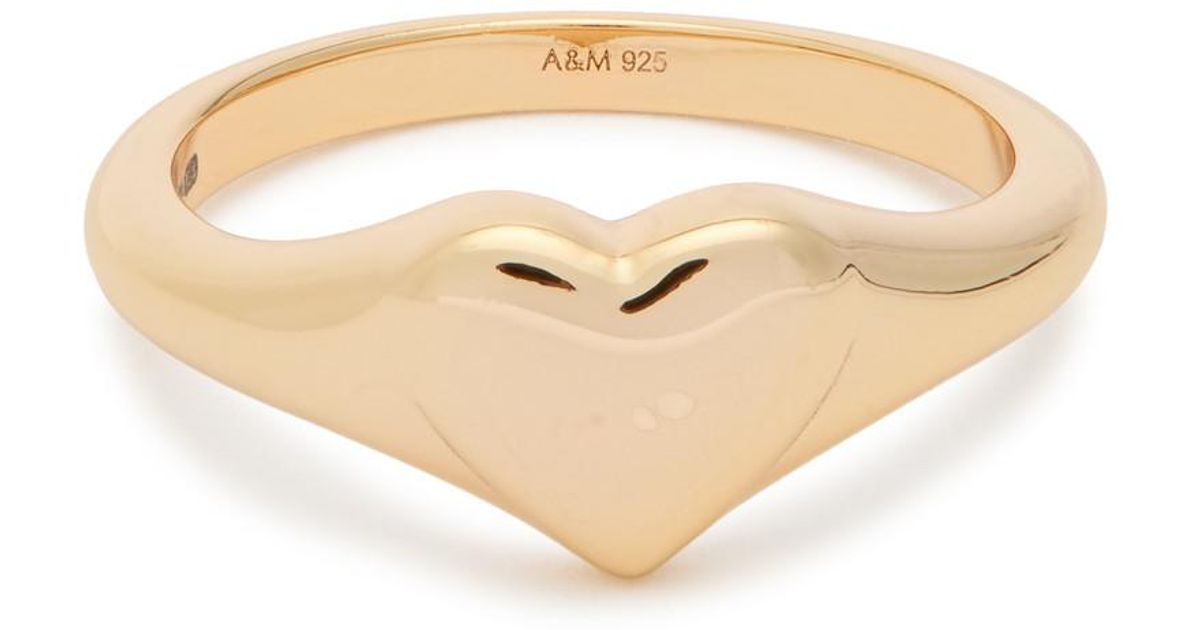 Astrid & Miyu Heart 18Kt-Plated Ring in Natural | Lyst
