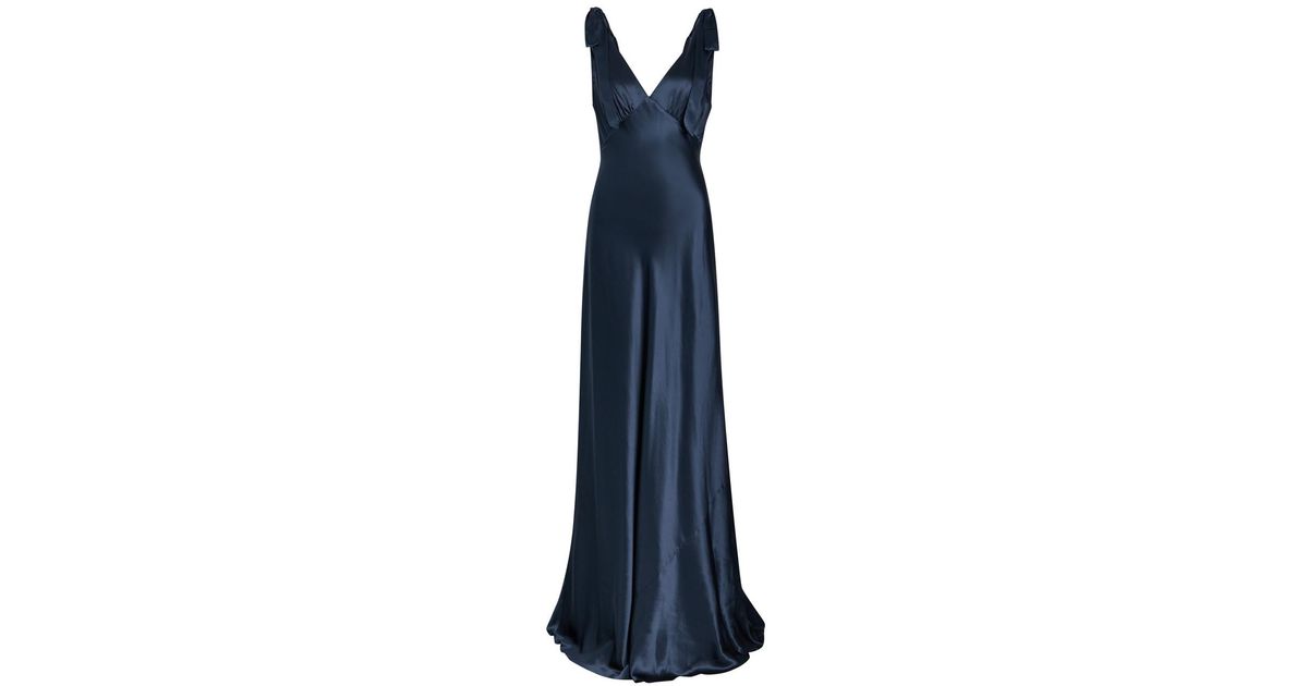 Reformation Pernille Silk Gown in Blue | Lyst UK