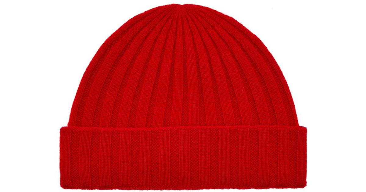 TOTEME Ribbed Cashmere Beanie in Red | Lyst UK